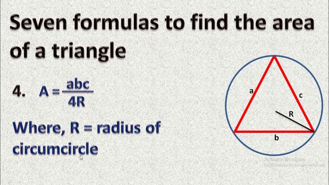 Seven Formulas to Find the Area of a Triangle | Detail explanation | # ...