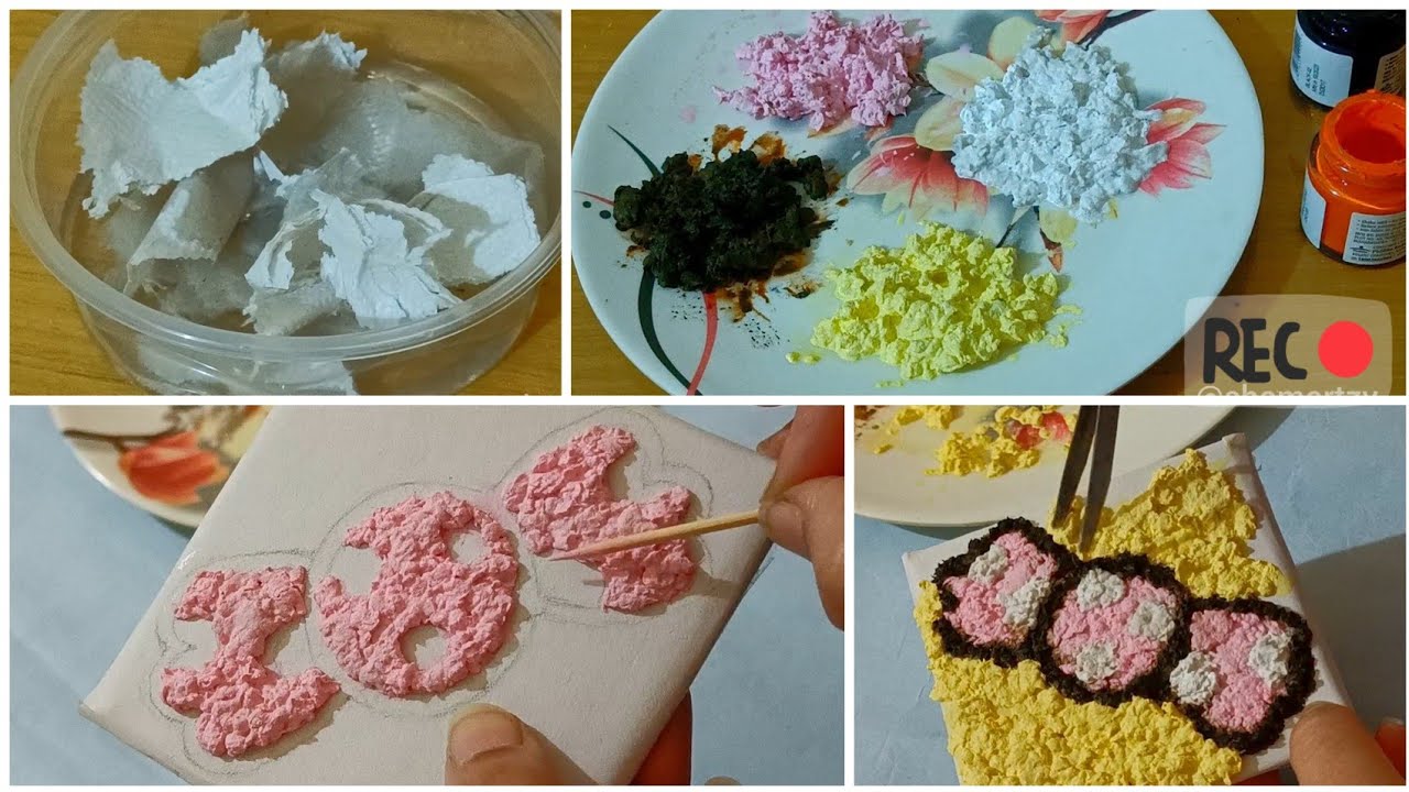 Easy Textured Art with Tissue Paper 😯🍬🧻 - YouTube