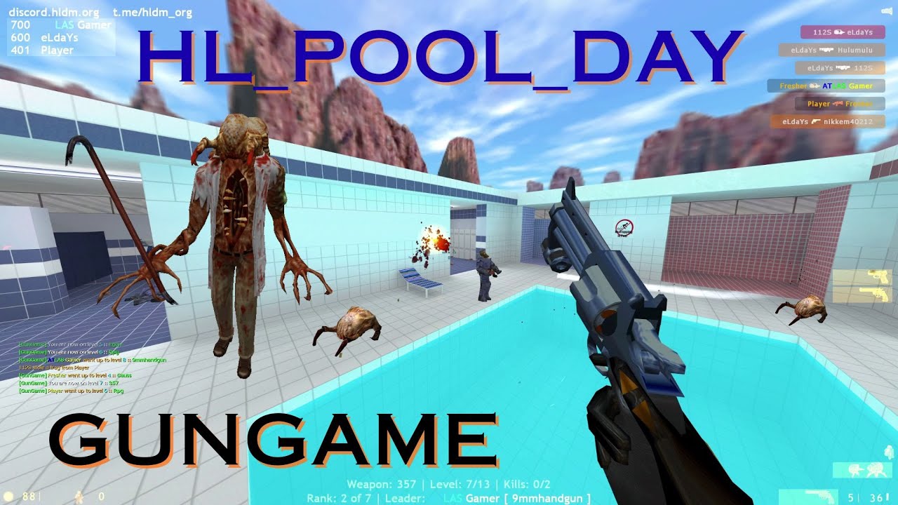 HL1 GunGame Mode | Deathmatch | hl_pool_day | #hldm.org - YouTube