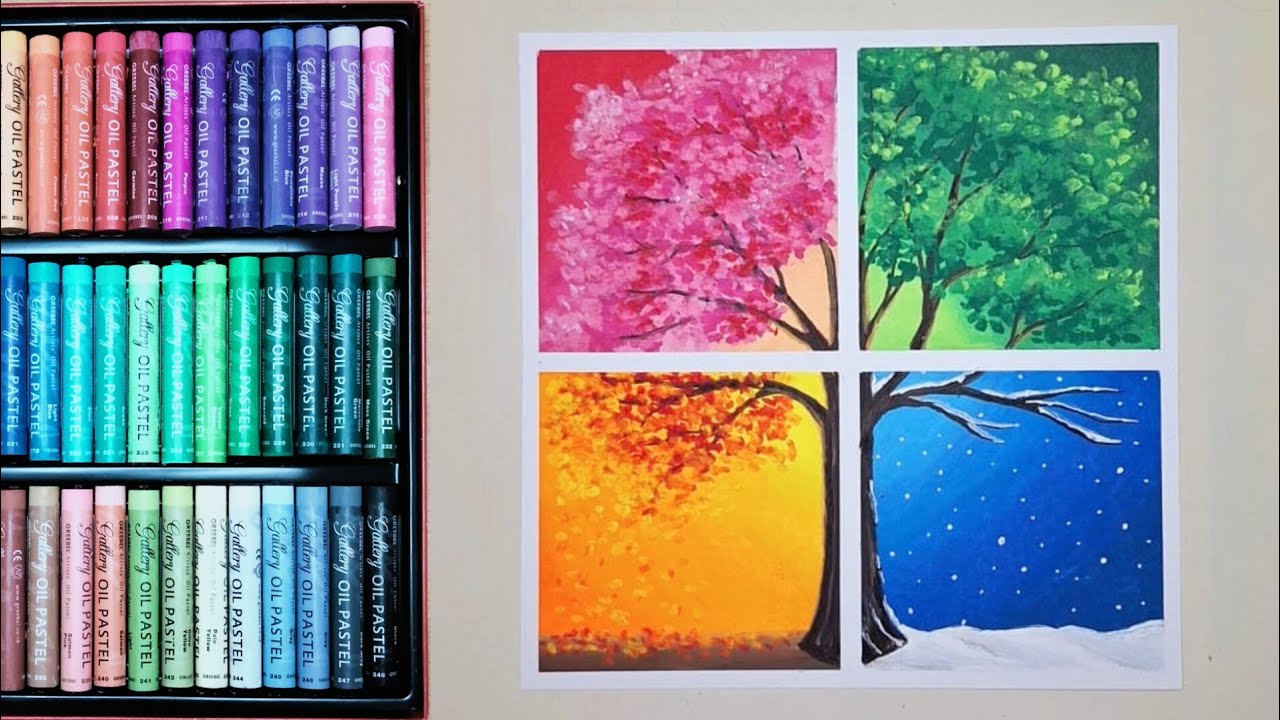 Menggambar 4 musim yang simple - YouTube