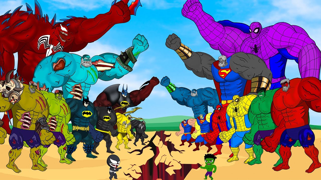 FAMILY HULK vs FAMILY SPIDER MAN vs FAMILY VENOM vs FAMILY SUPER MANT ...