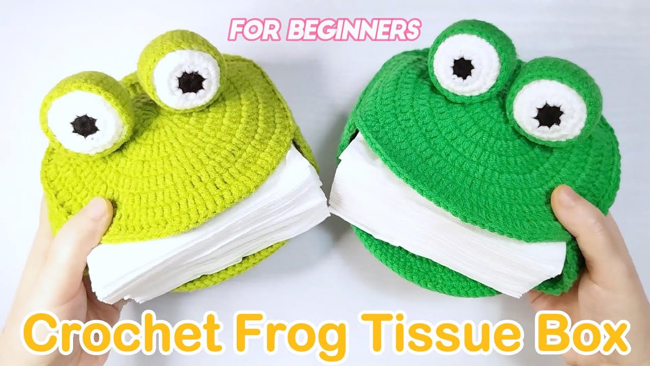 Cute Crochet Frog Tissue Box For Beginners - YouTube
