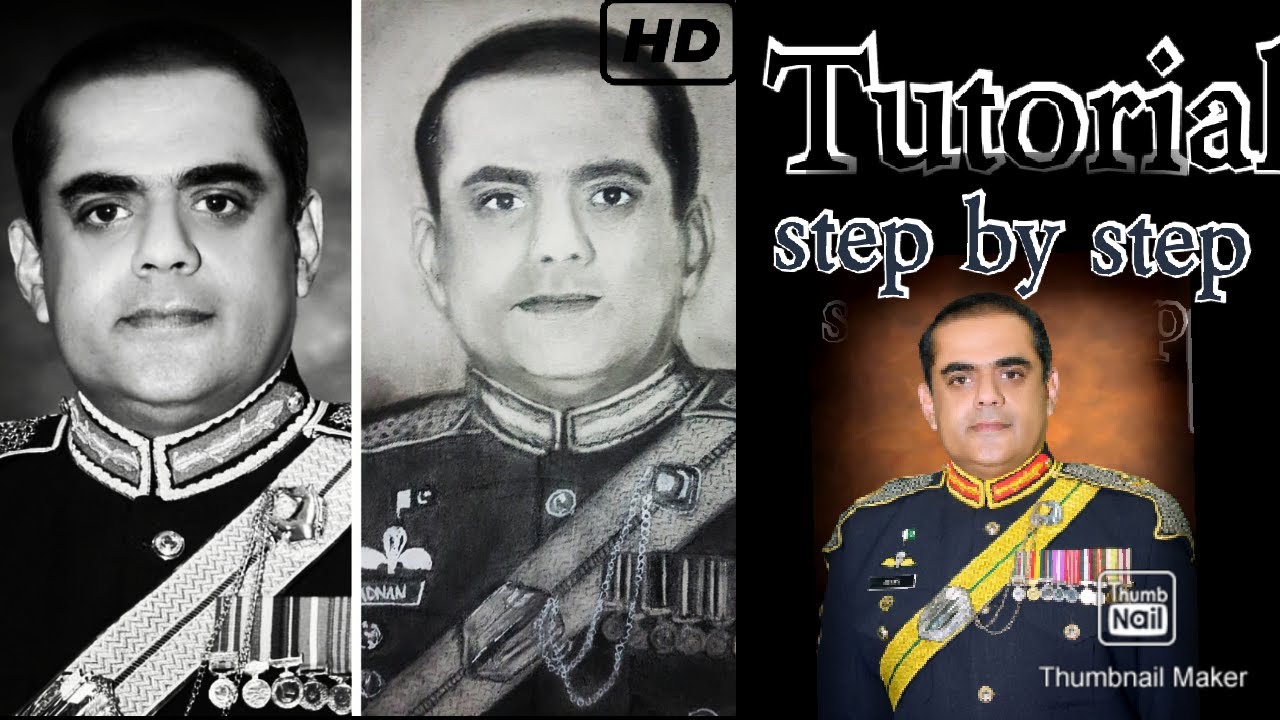 PORTRAIT | Drawing Army Man | Easy Tutorial | Canvas Art - YouTube