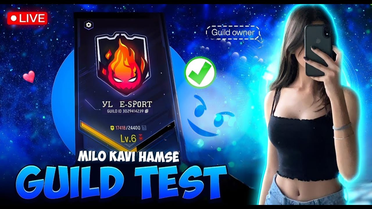 FF GIRL IS LIVE || FF LIVE GUILD TEST 1 VS 2 👀 #freefire #nonstopgaming ...