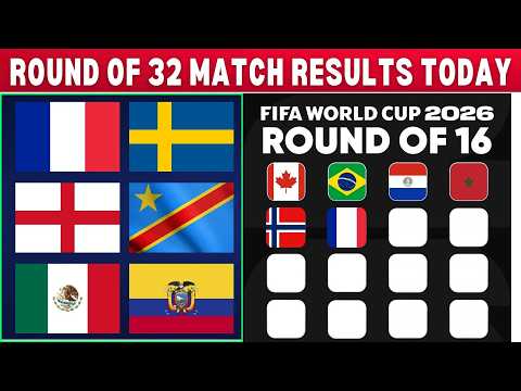 FIFA World Cup 2026 | Round Of 32 Results & Next Match Fixtures | Round of 16 | Day 21