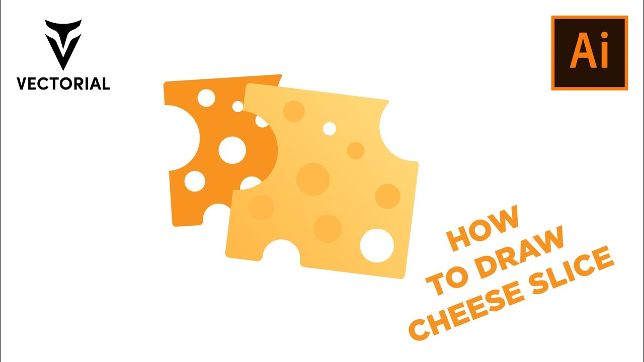 How to draw Cheese slice vector in Adobe Illustrator - YouTube