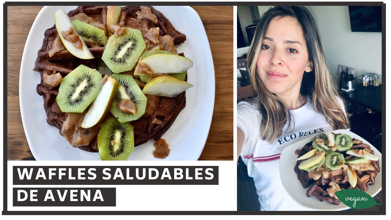 Waffles saludables de avena y chocolate - YouTube