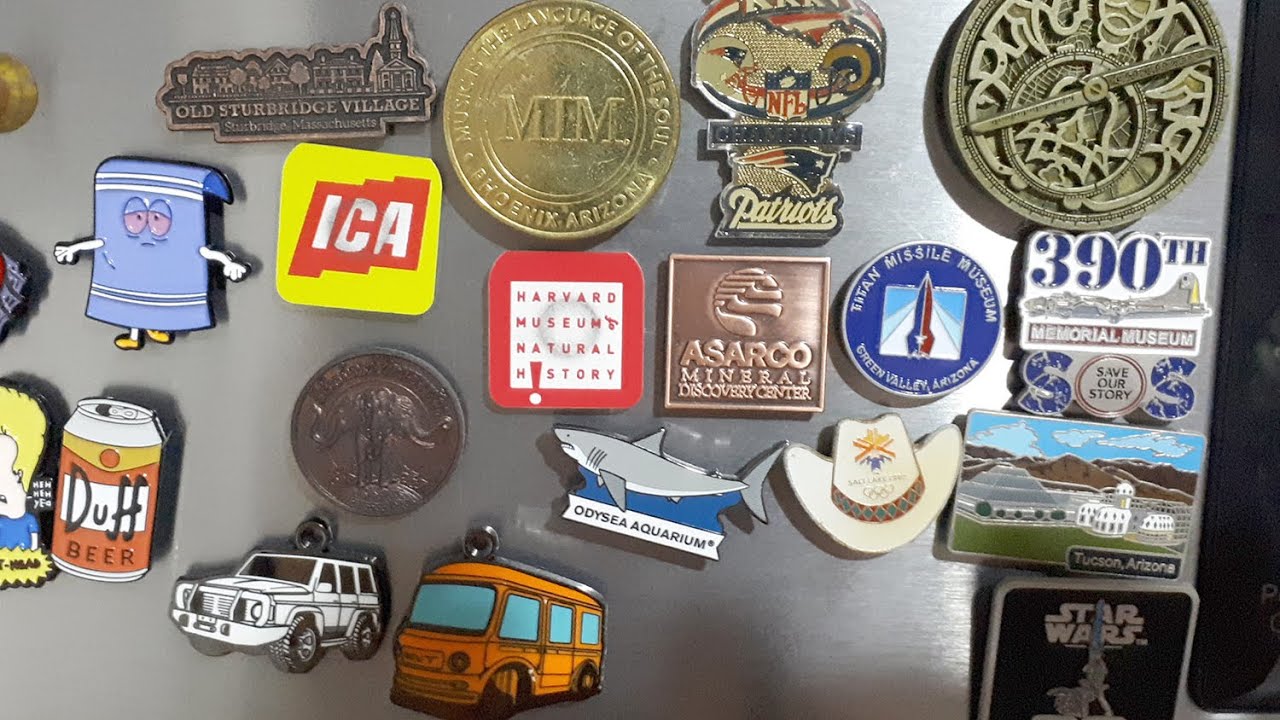 DIY fridge magnet made from lapel pin & keychains, refrigerator ...