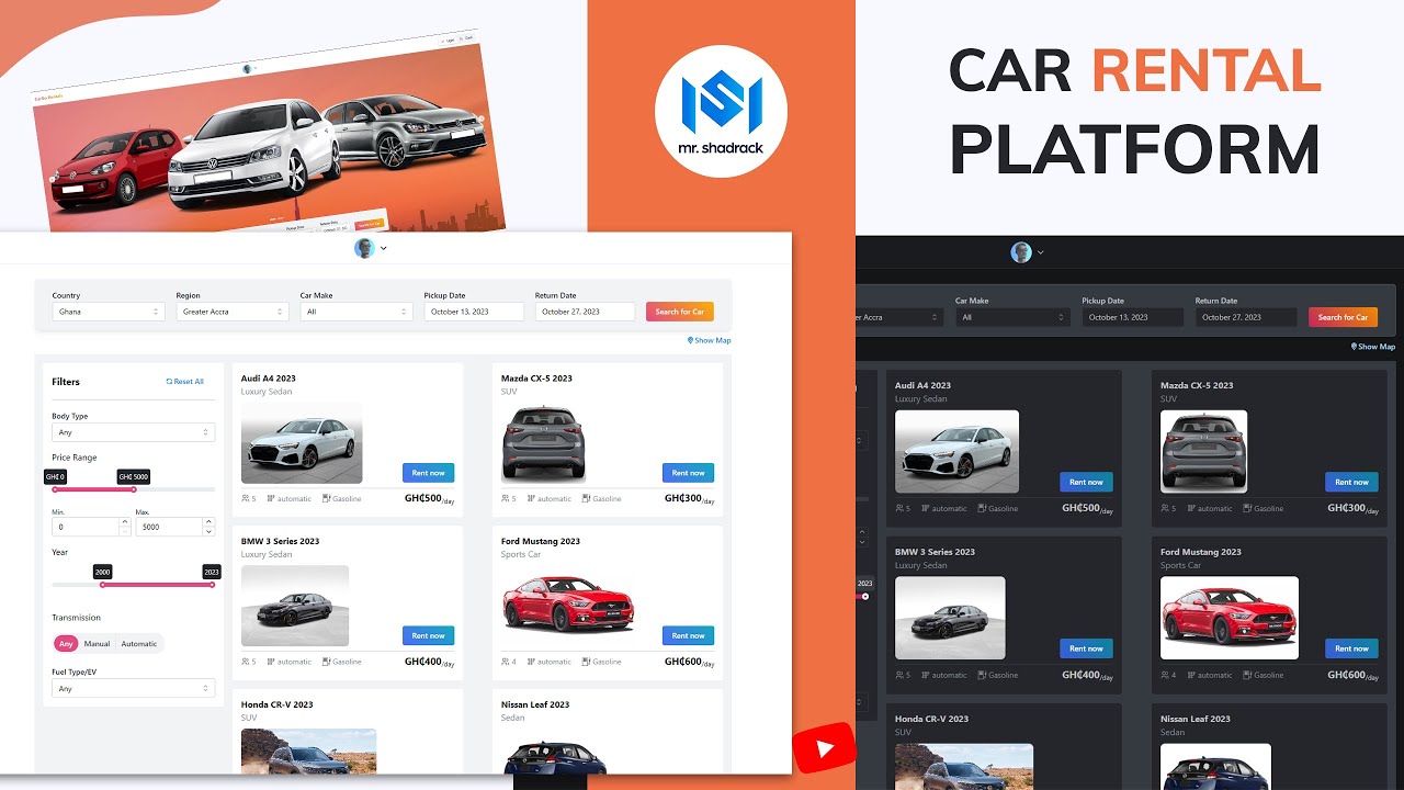 Car Rental Platform - Next.js 14 / 13.5 with Supabase - Part 2 - YouTube