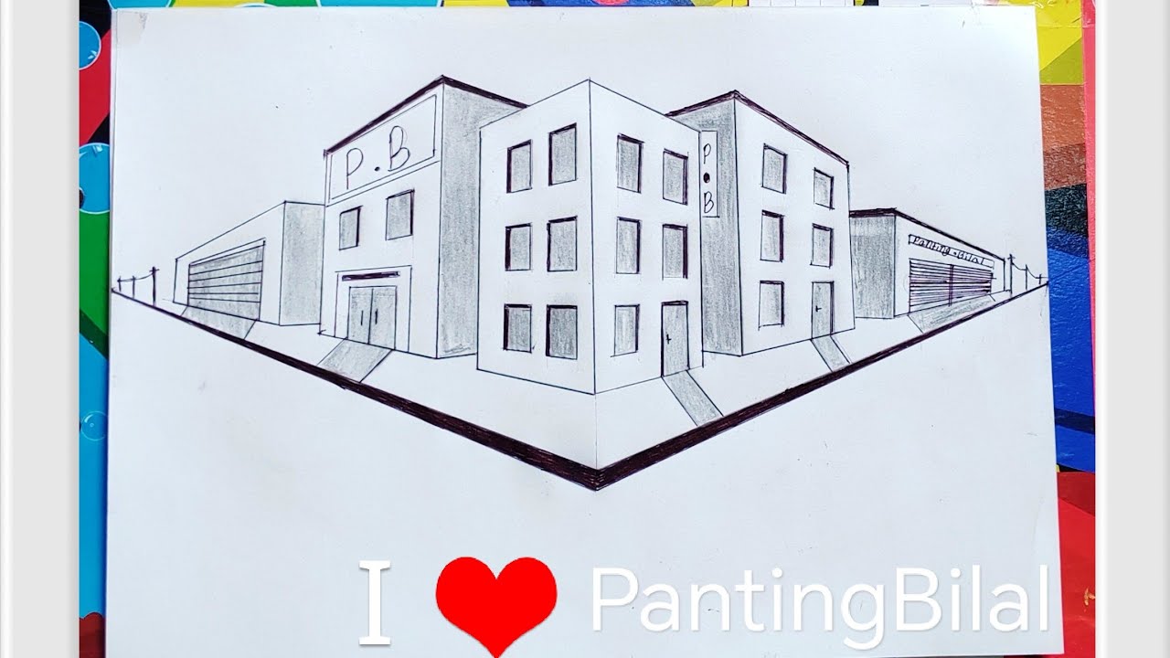 How to Draw a Town in Tow -point Perspective :step by step - YouTube