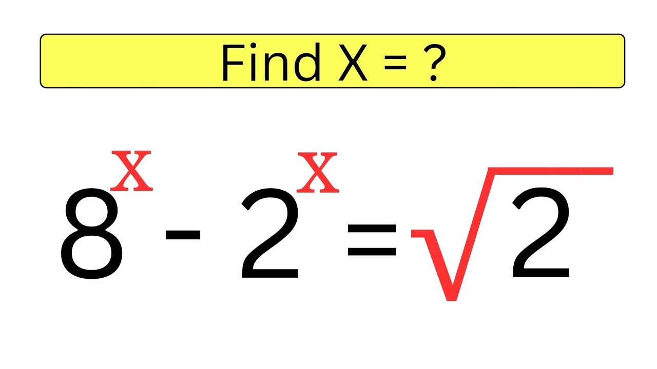Canada | A nice square root exponential problem | Math Olympiad | Can you solve for X = ? - YouTube