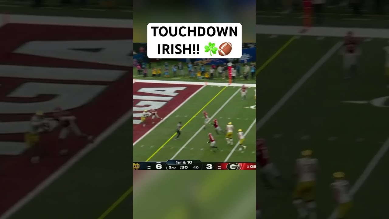Notre Dame scores 10pts in 11 seconds FG strip sack TD vs Georgia in Sugar Bowl shorts