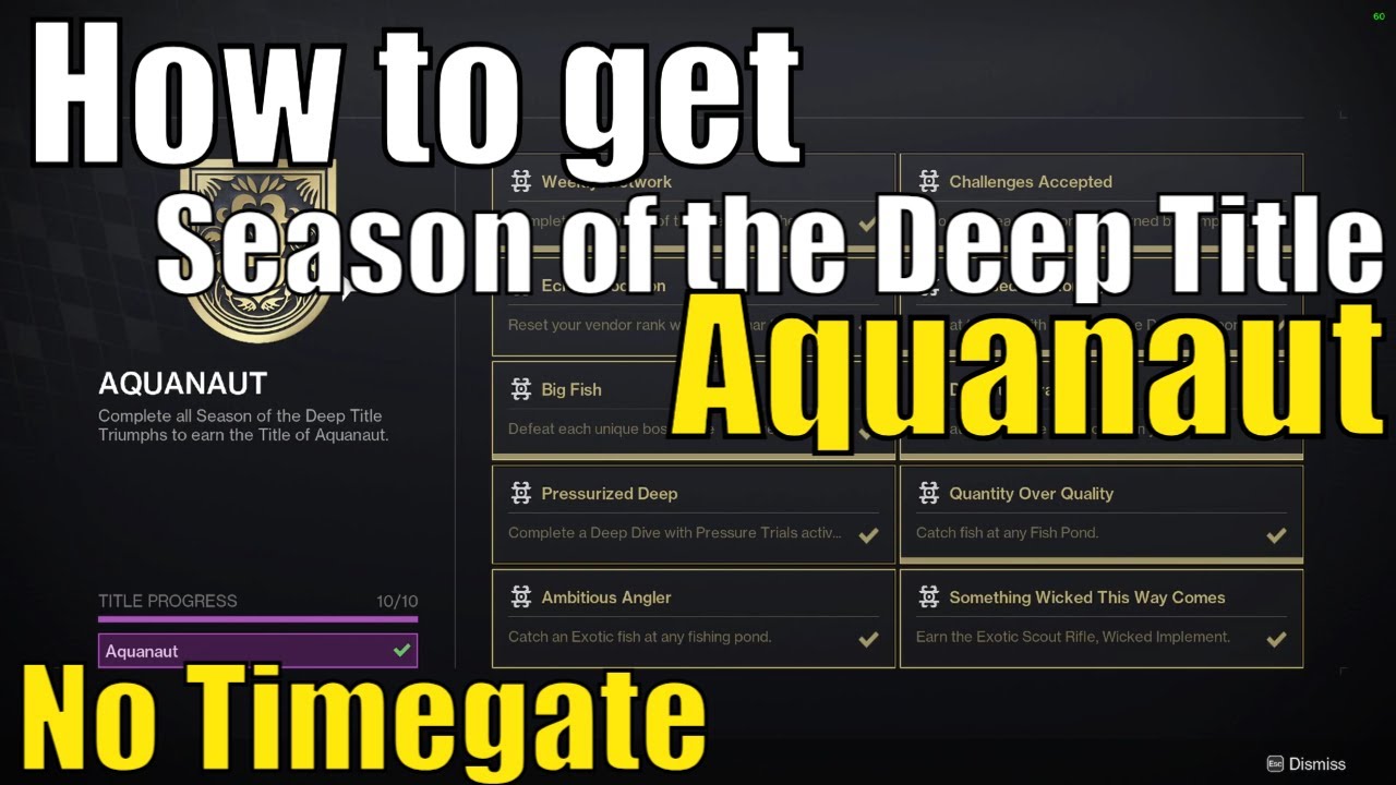 How to get the Aquanaut Title (Season of the Deep) No Timegate | Efficient Angler - YouTube