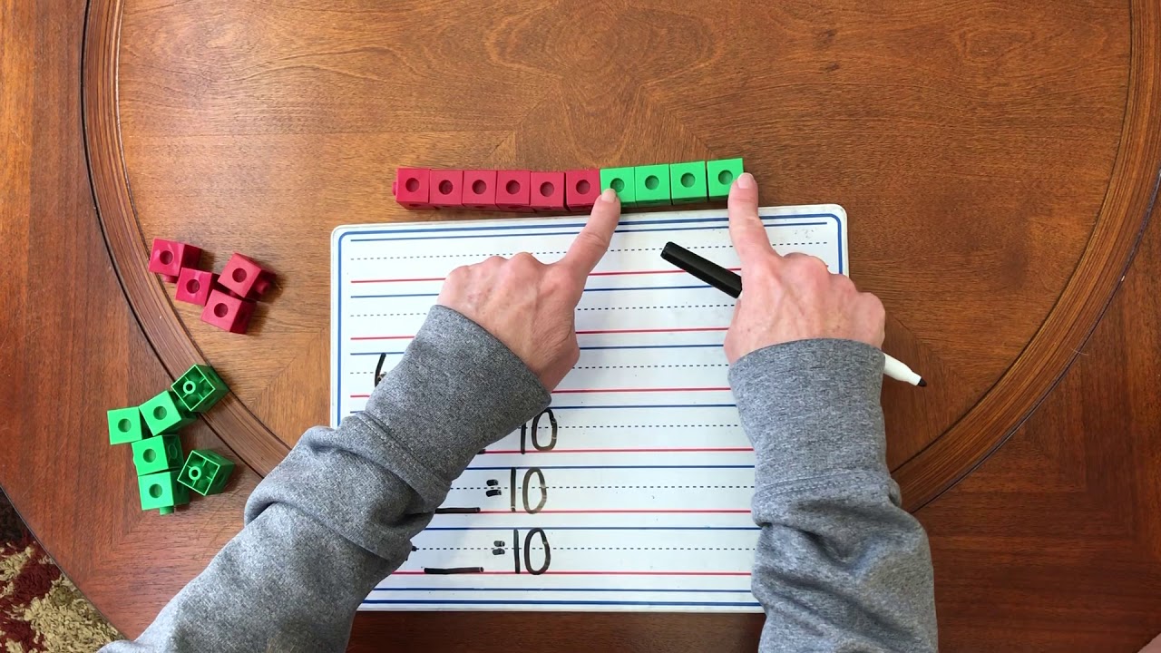 Adding to 10 with unifix cubes - YouTube