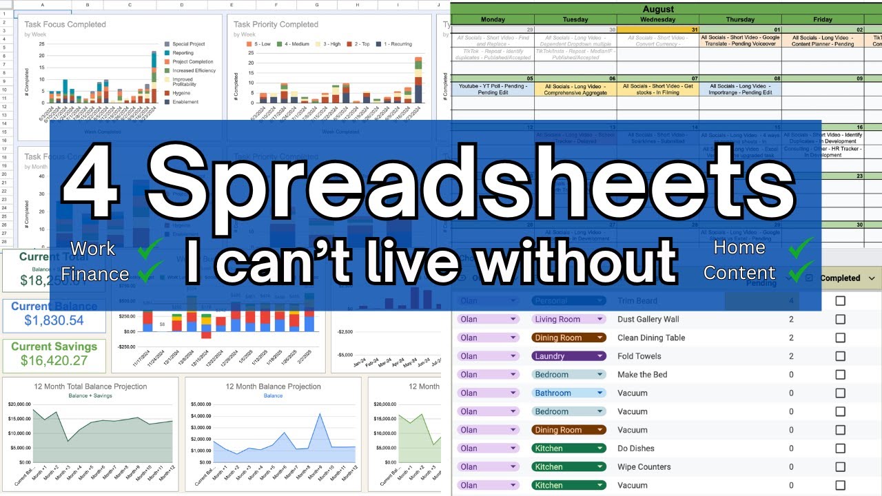 Four Easy to Use Spreadsheets That Hold My Life Together - YouTube