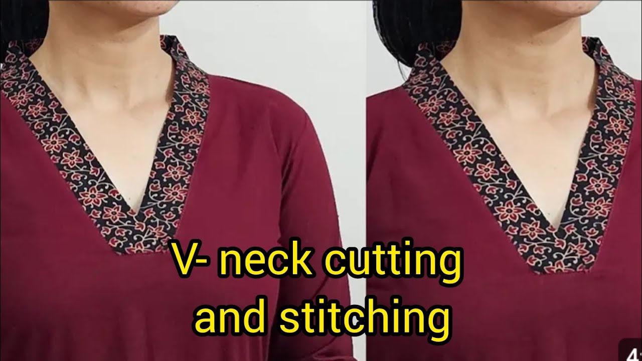 V- neck cutting and stitching with Manisha Dhiman #neckdesign - YouTube