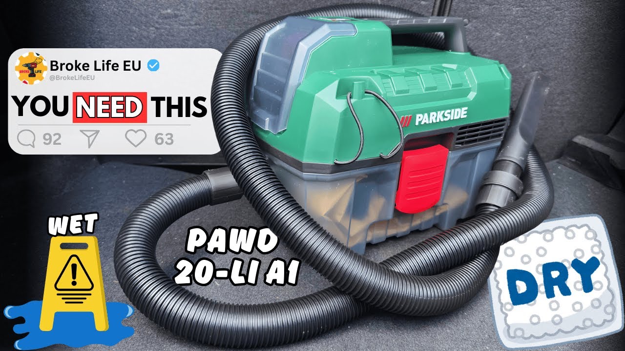 New Wet & Dry Cordless vaccum cleaner from Parkside. PAWD 20-Li A1 test ...