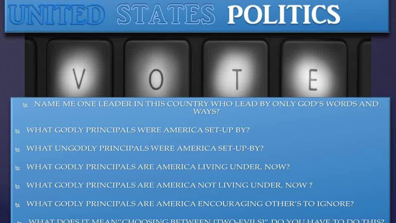 WHAT DOES THE BIBLE HAVE TO SAY ABOUT VOTING?-IS VOTING BEING DONE FOR ...
