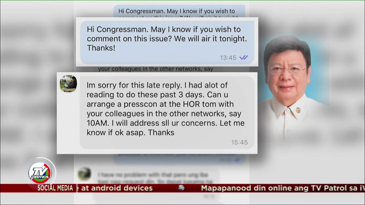 TV Patrol - Atty. Mike Navallo on Rep. Rodante Marcoleta - YouTube