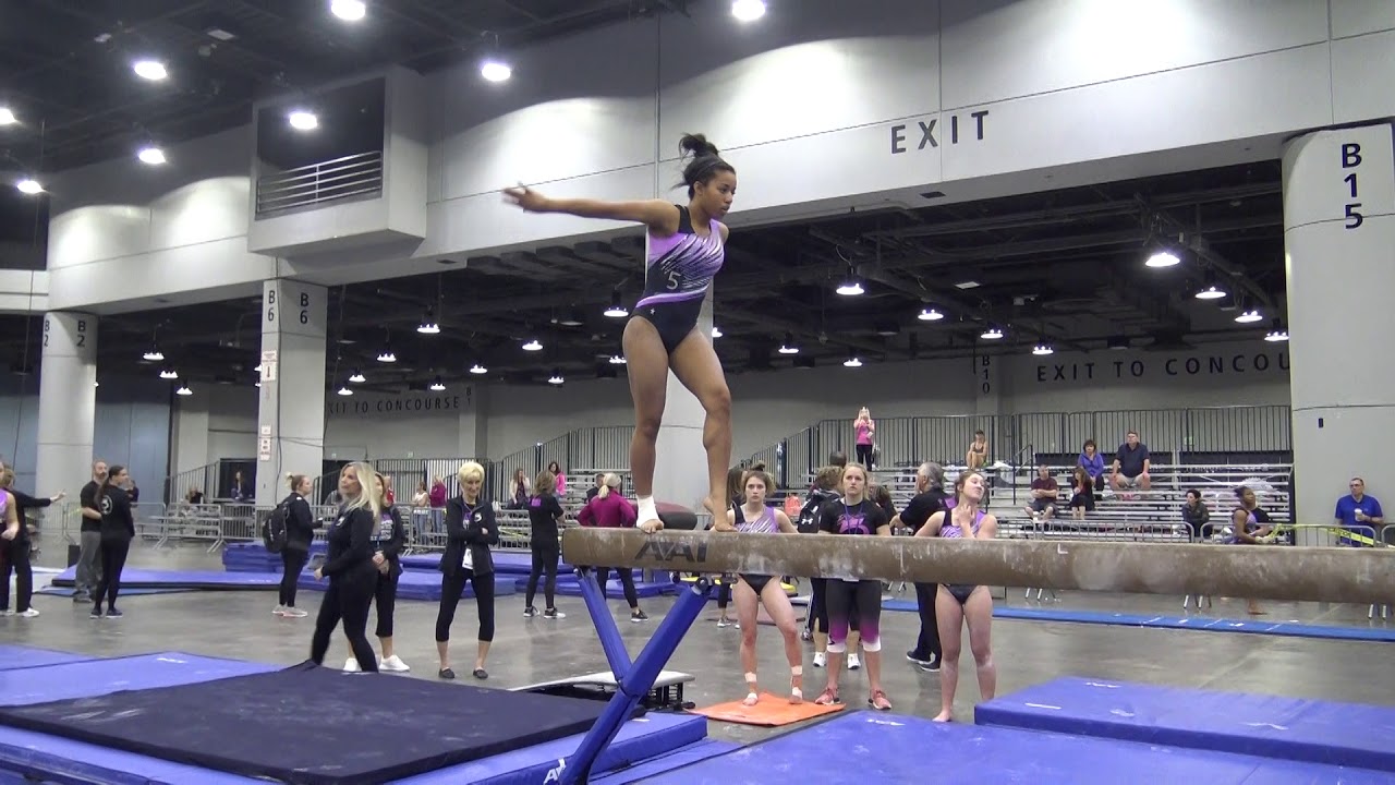 2018 JO National Training | Kai Rivers, Beam partial - YouTube