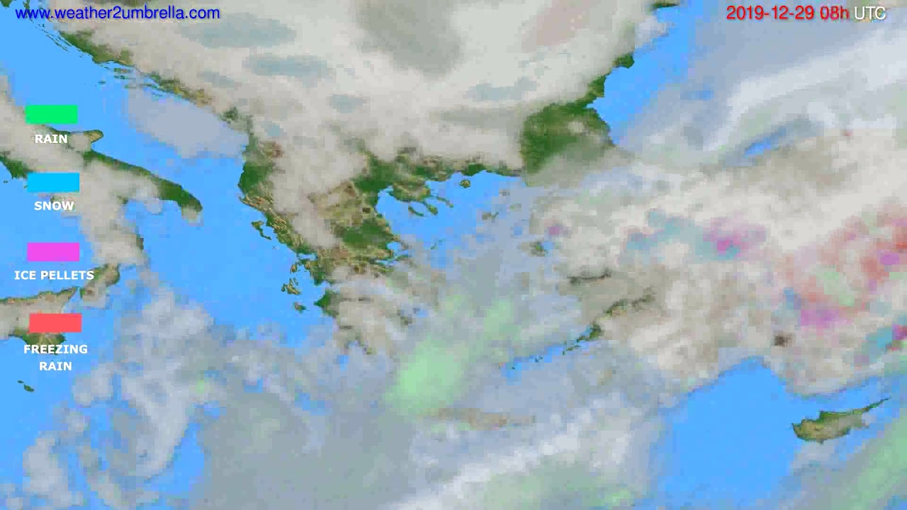 Precipitation forecast Greece // modelrun: 12h UTC 2019-12-28 - YouTube