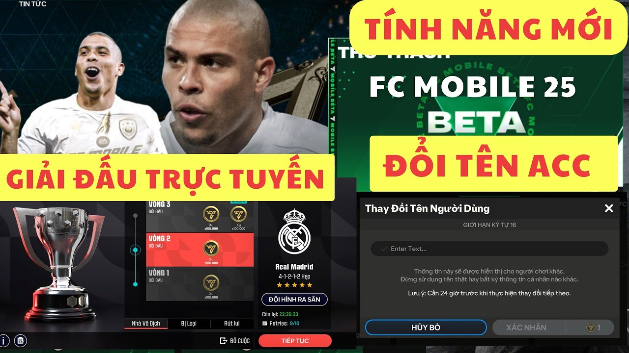 ĐỔI TÊN ACC | NHỮNG TÍNH NĂNG MỚI TRONG FC MOBILE 25 | GAME FC MOBILE ...