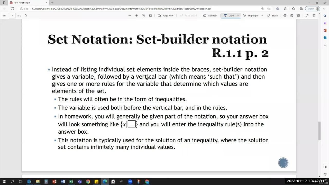 Set Notation - YouTube