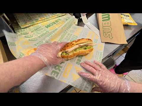Subway Sandwiches POV Veggie Prep / Subs Working For 30 Minutes