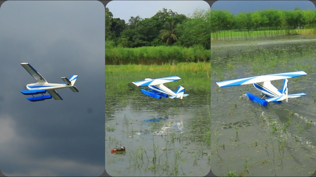 Home made seaplane flying in water | rc life | rc life bd - YouTube