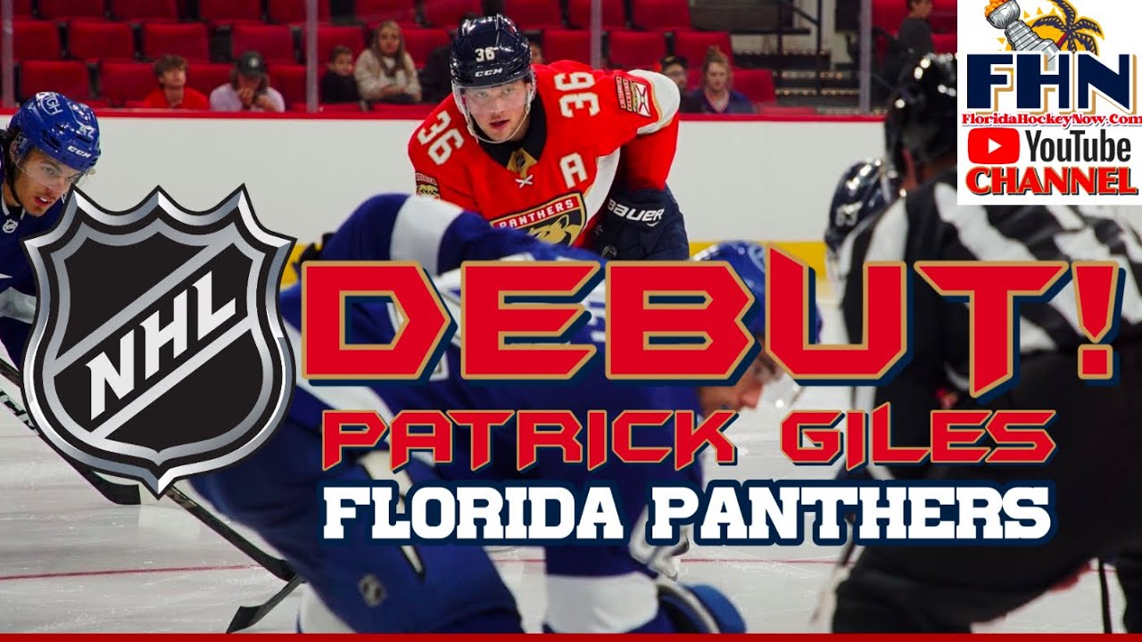 Patrick Giles Makes NHL Debut with Florida Panthers at Buffalo Sabres - YouTube