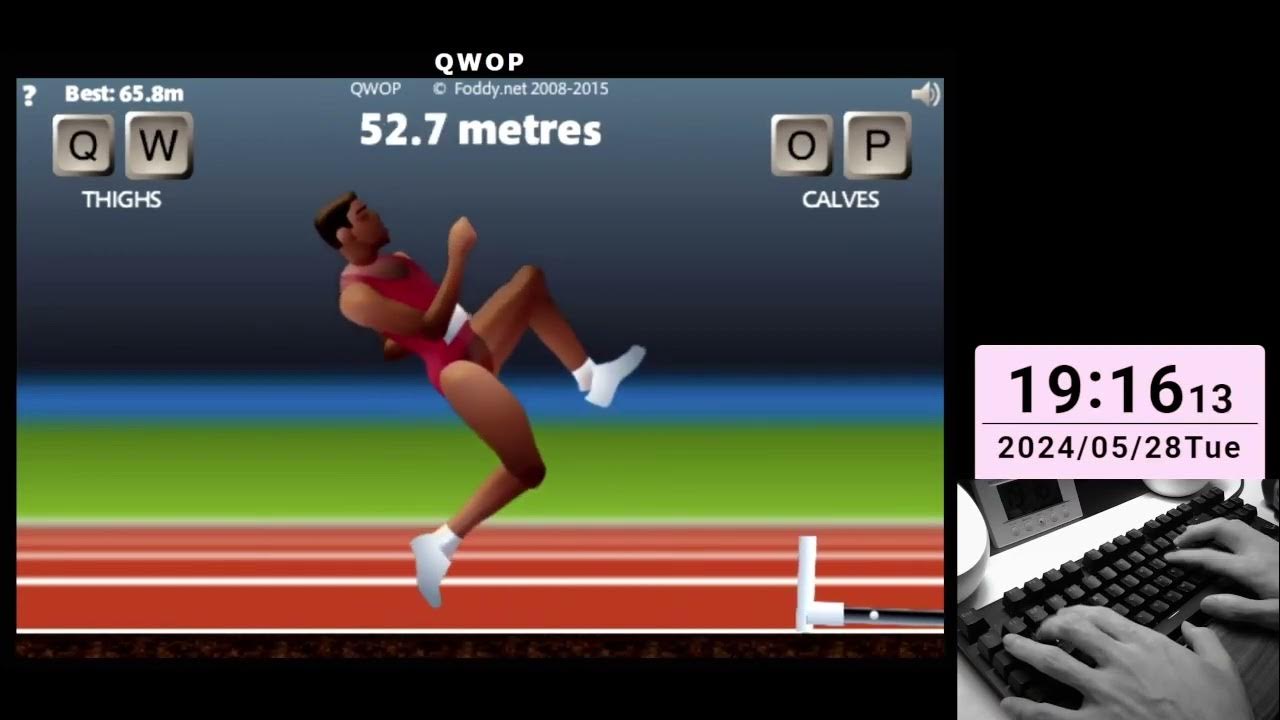 QWOP 1st clear SINGLE LEG RUN - YouTube