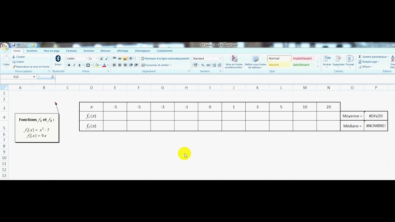 TP tableur 1 - YouTube