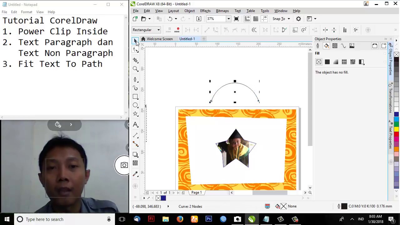 Powerclip Inside dan Text Tutorial CorelDraw - YouTube
