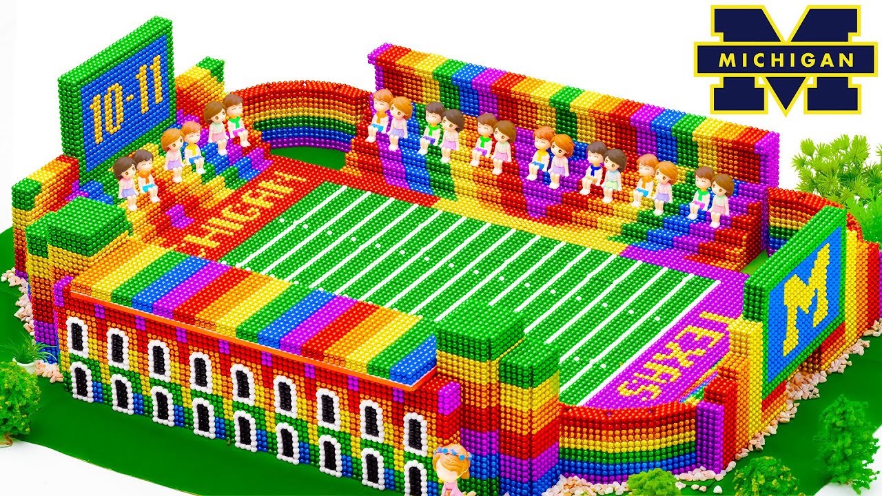 Build Michigan Stadium of Michigan Wolverines From Magnetic Balls ...