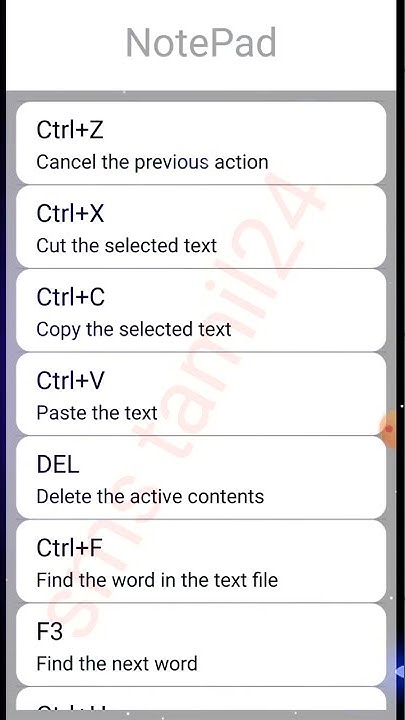 Notepad Shortcuts Keys | Shortcuts Keys Notepad| shortcut | notepad in tamil | shortcuts Tamil ...