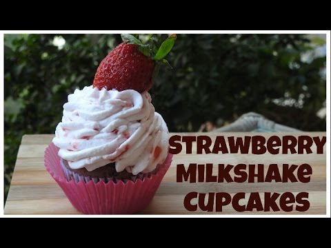 Strawberry Milkshake Cupcake | Eggless Desserts | Bakelicious - YouTube