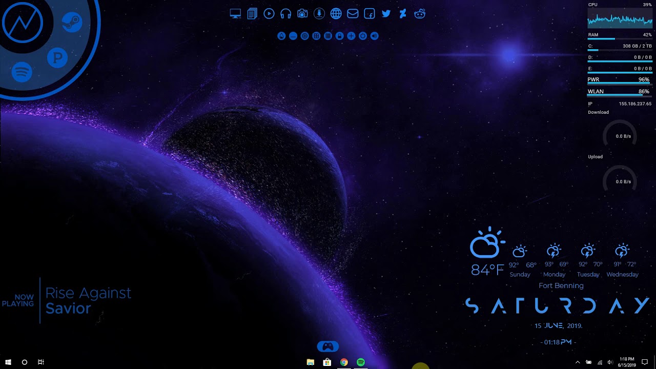 Blue World Rainmeter Skin - YouTube