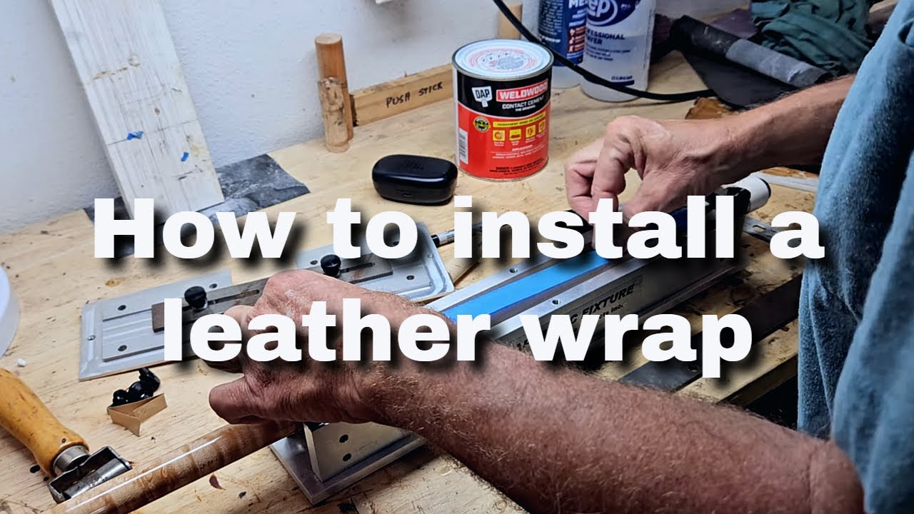 Pool cue leather wrap installation - YouTube