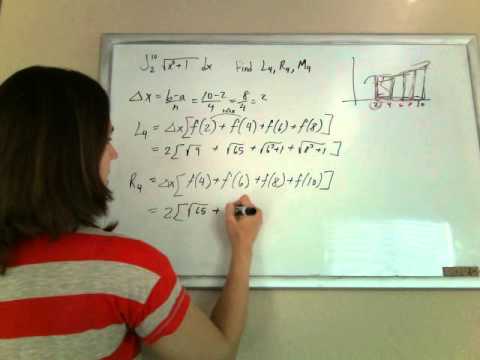 Integral Approximation Example Left/Right/Midpoint Rectangles - YouTube