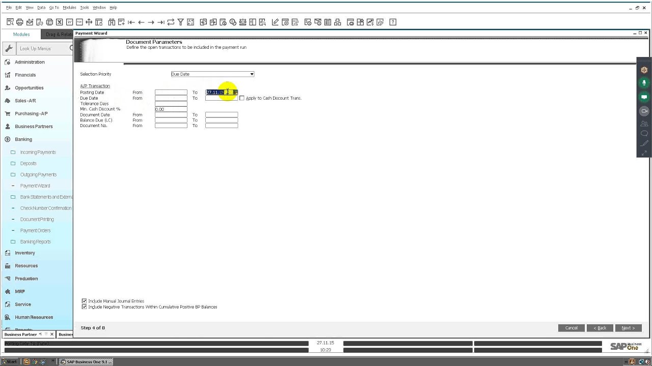 SAP Business One Payment Wizard - YouTube