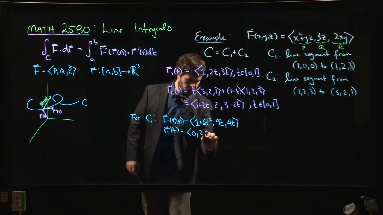 Line integral example 1 - YouTube