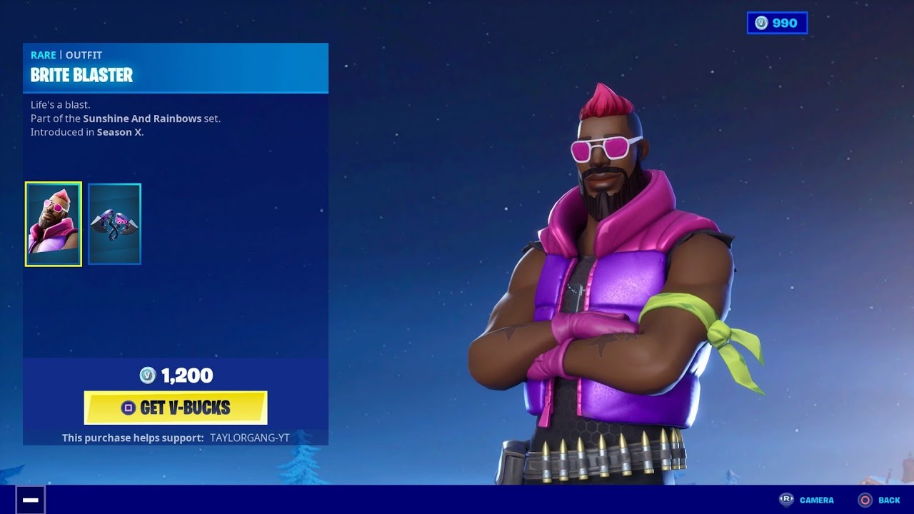 Fortnite Item Shop *New* BRITE BLASTER Skin comes with Pickaxes ...