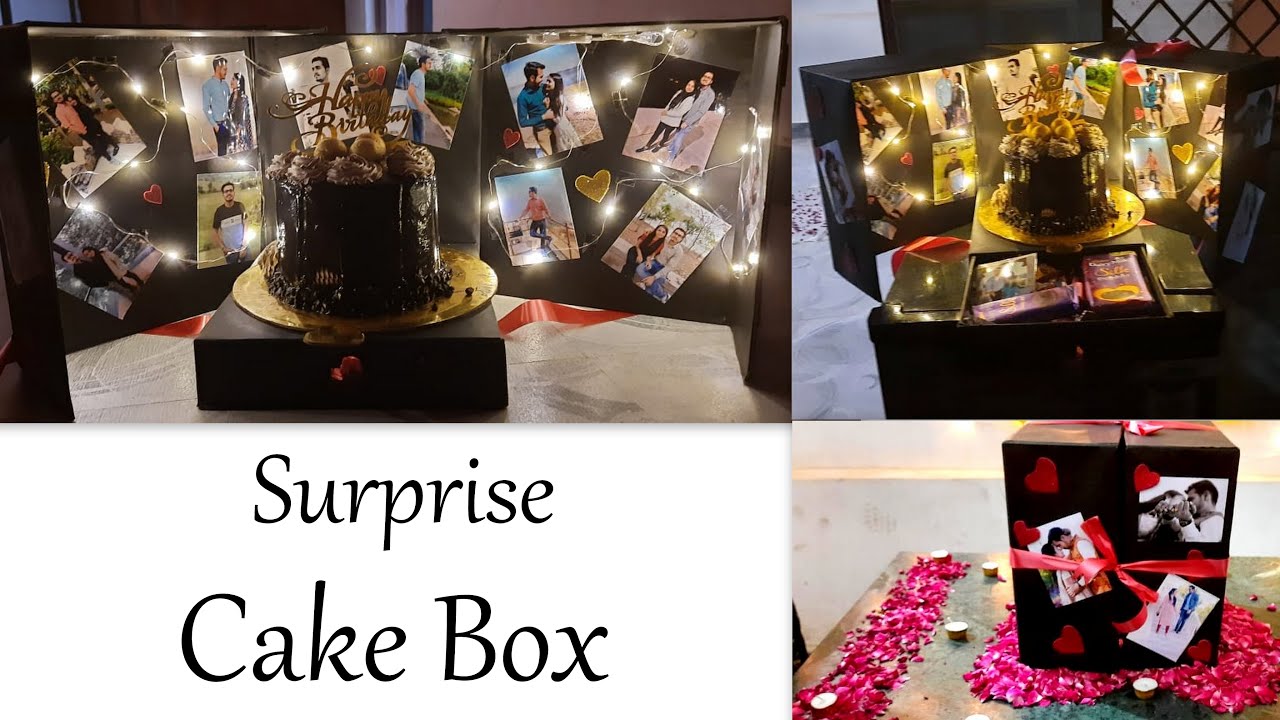 Surprise cake box | How to make surprise cake box at home | Cake box ...