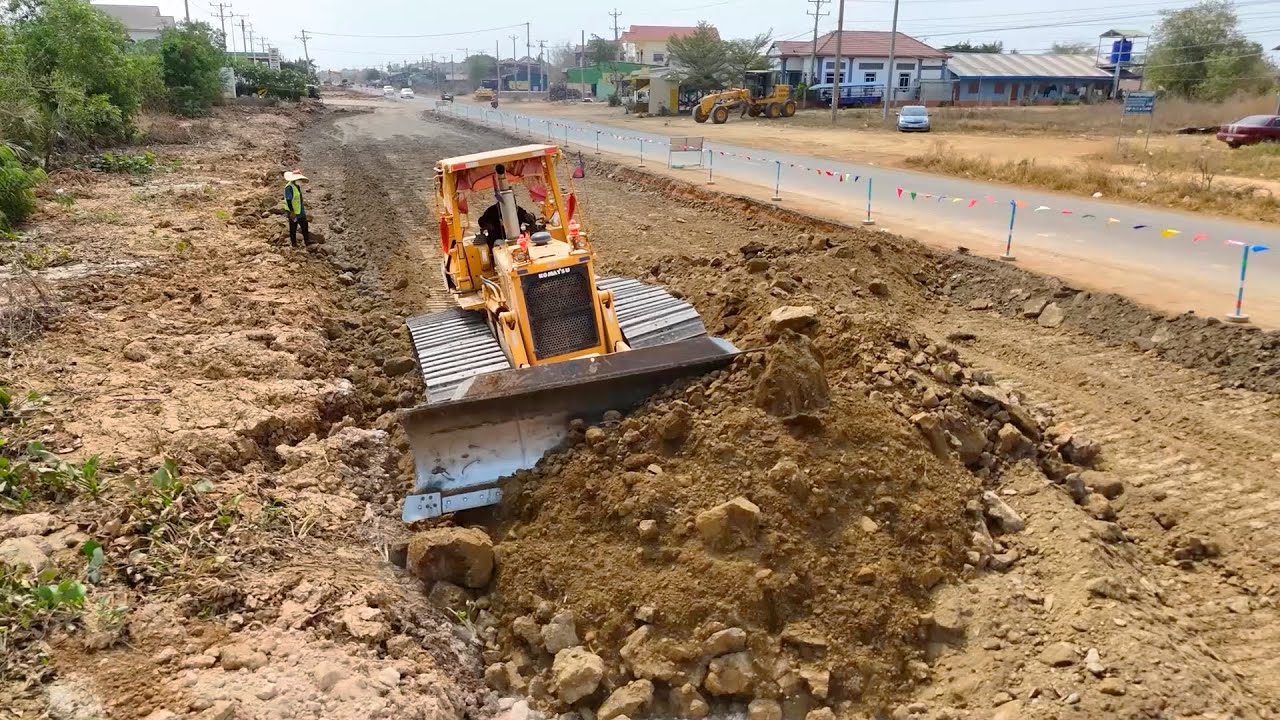 Best Technical Installing Foundation Substrate Trimming Stone Soils By Strong Dozer &Dump Truck ...
