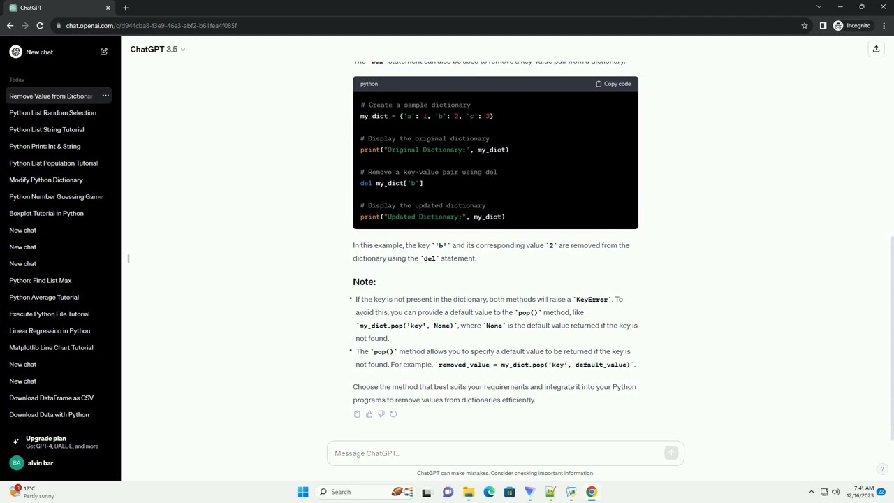 How To Remove Value From Dictionary Python YouTube How To Remove Value From Dictionary Python YouTube