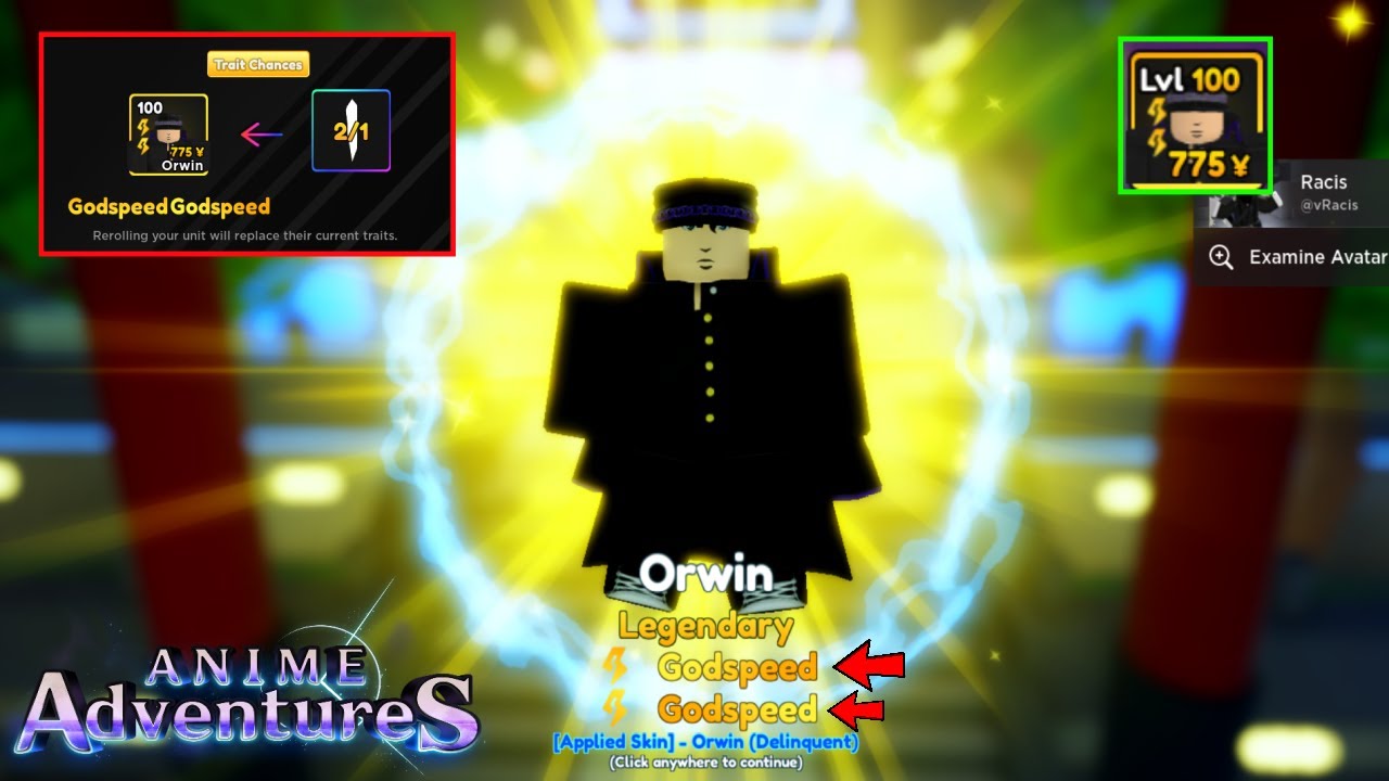 INSANE LUCK 0.01% DOUBLE GODSPEED TRAIT ERWIN SPAMS! SHOWCASE ANIME ...