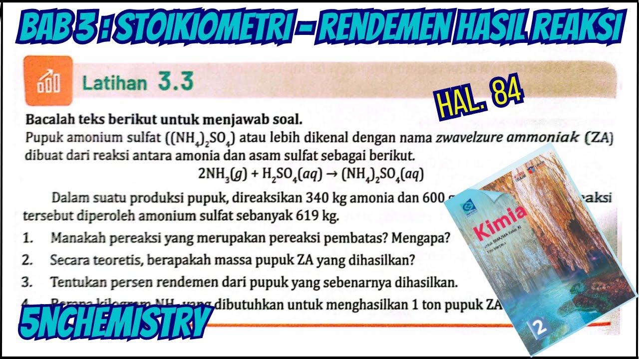 Pembahasan Soal Stoikiometri Kelas 11 || Persen Rendemen Hasil Reaksi ...