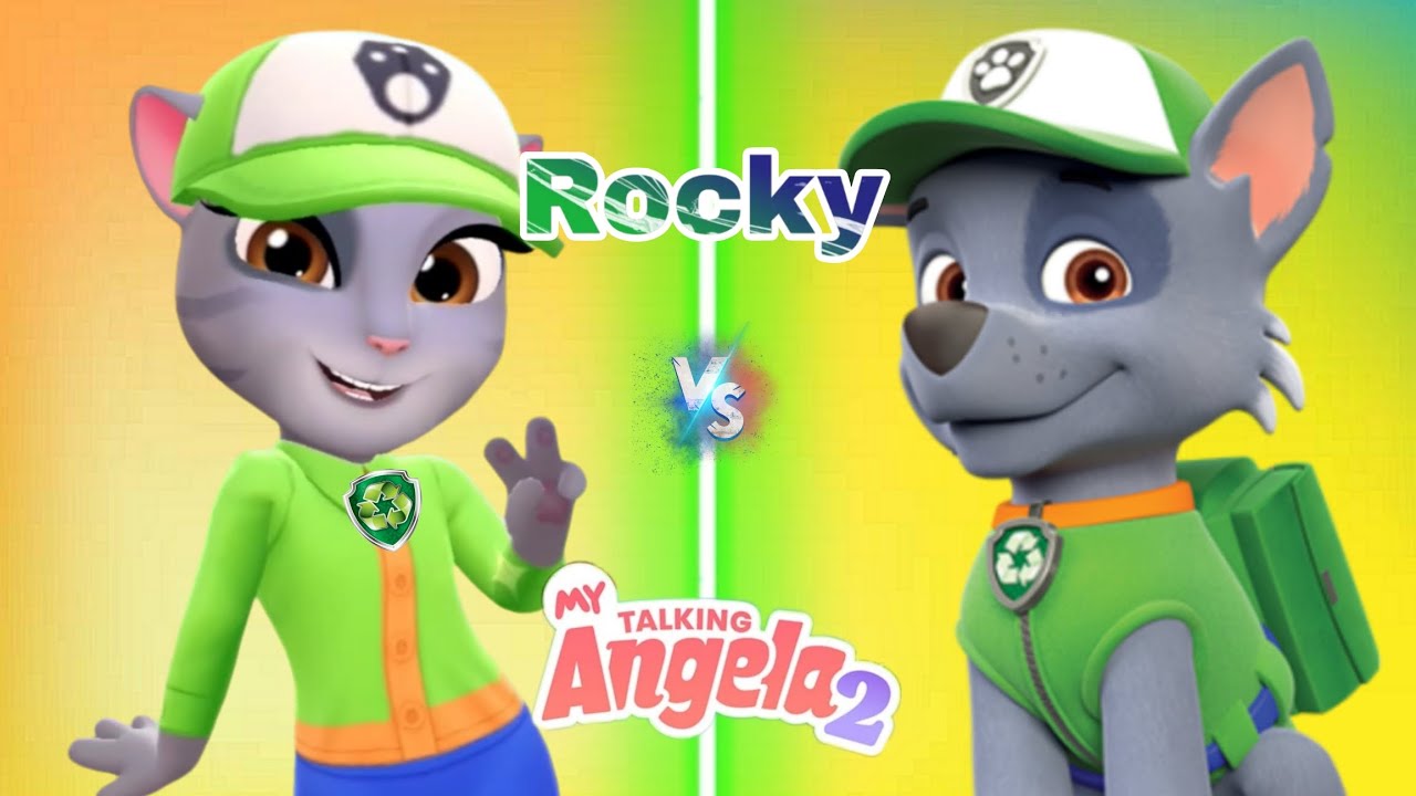 RECREATING ROCKY ( PAW PATROL ) My Talking Angela 2 Cosplay - YouTube