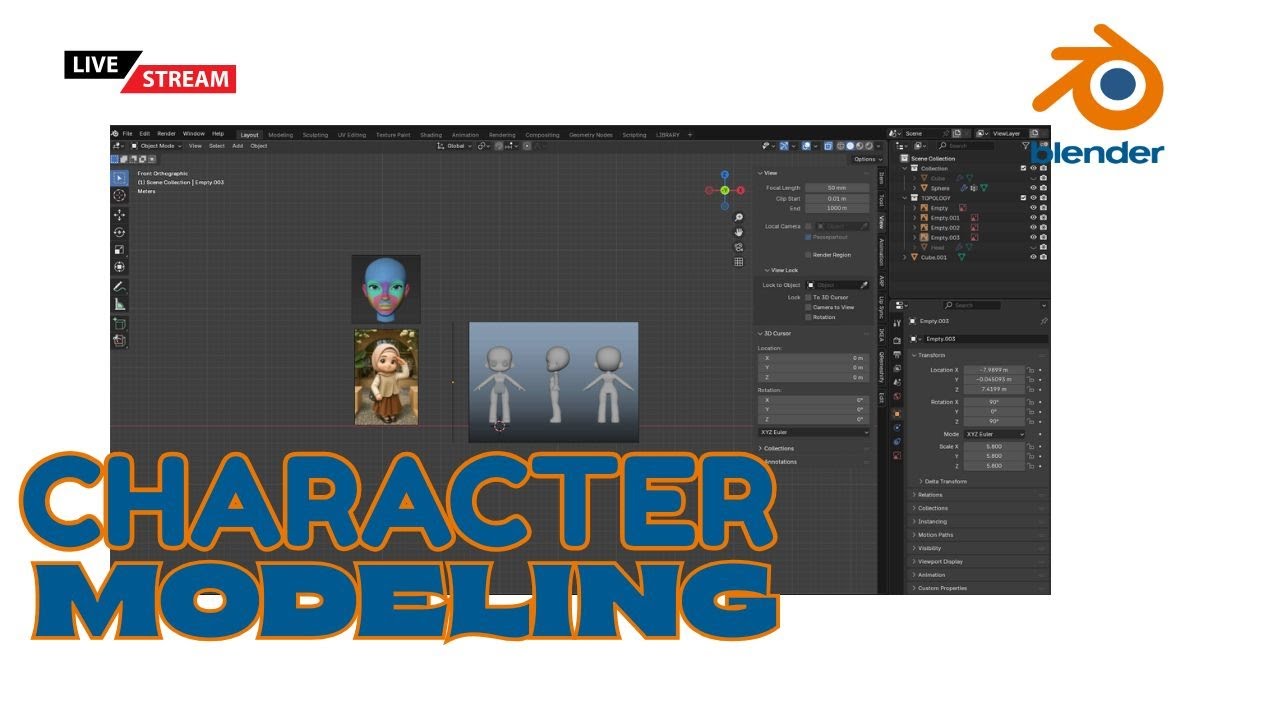 My First 3D Blender OC | Belajar Modeling Karakter Original Pertama ...