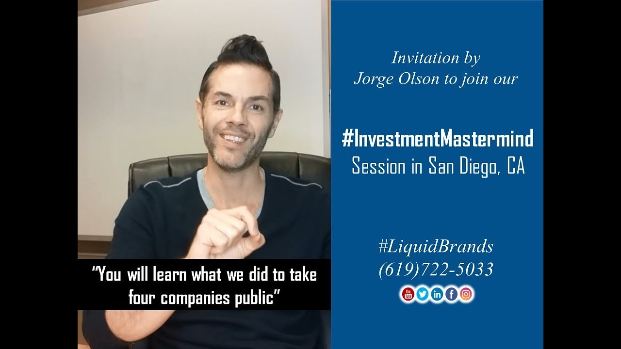 Invitation to Join Investment Mastermind in San Diego by Jorge Olson ...